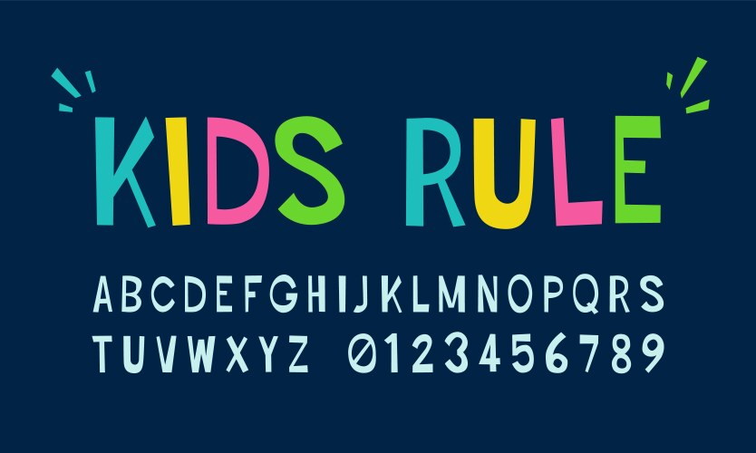 Kids style playful font Royalty Free Vector Image