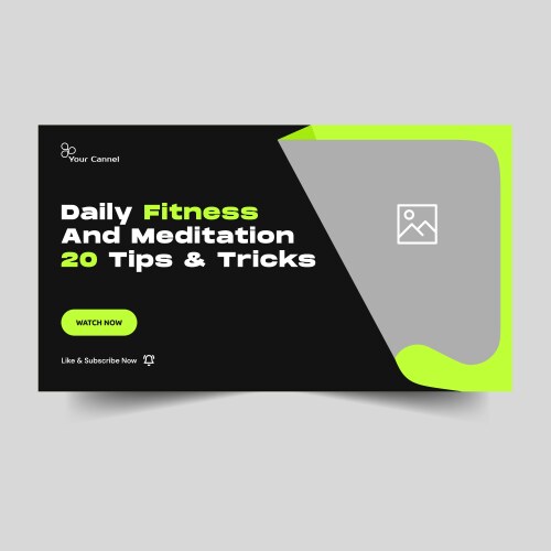 Customizable thumbnail banner design Royalty Free Vector