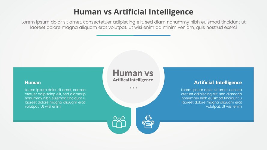 Human employee vs ai artificial intelligence Vector Image