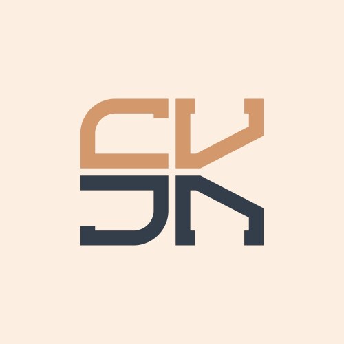 Modern sk monogram logo design initial letter sk Vector Image