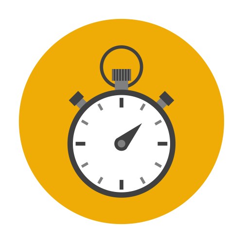 Countdown timer icon flat stopwatch clock Vector Image