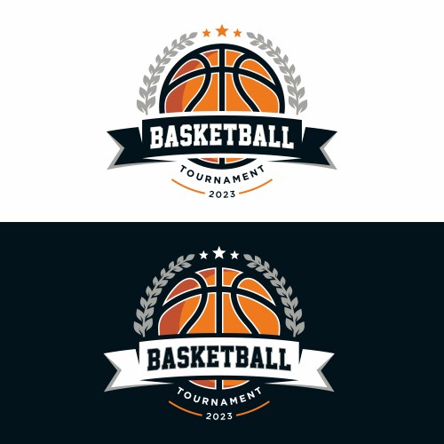 Basketball club logo design template Royalty Free Vector