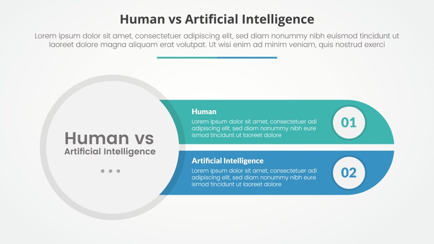Human employee vs ai artificial intelligence Vector Image Human employee vs ai artificial intelligence Vector Image