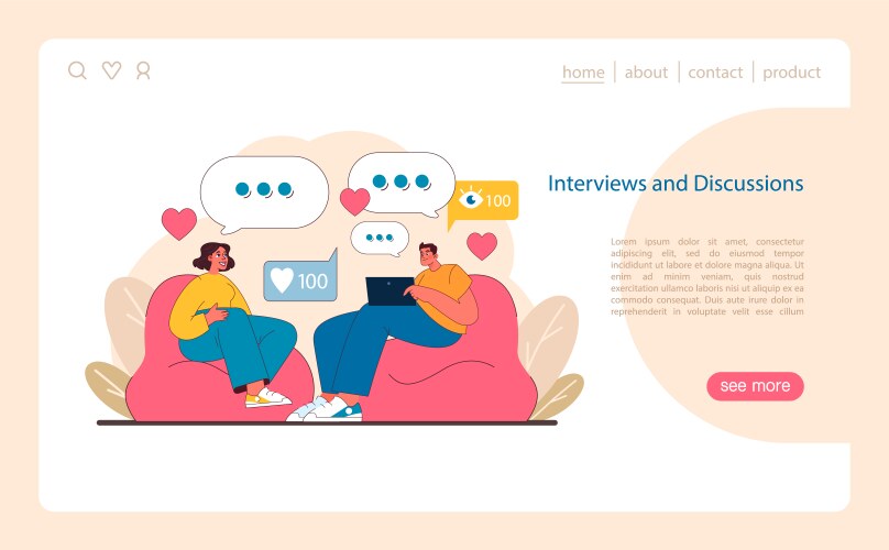 Online feedback concept visualized flat Royalty Free Vector