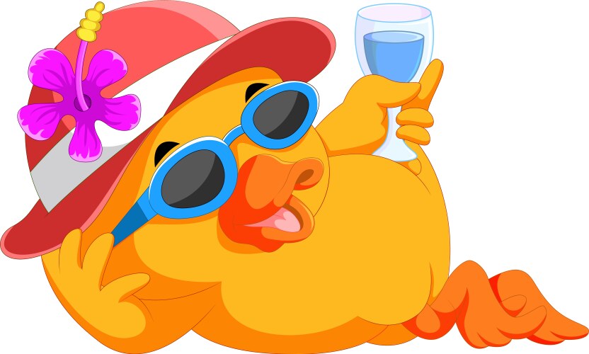 Cute baby duck cartoon Royalty Free Vector Image