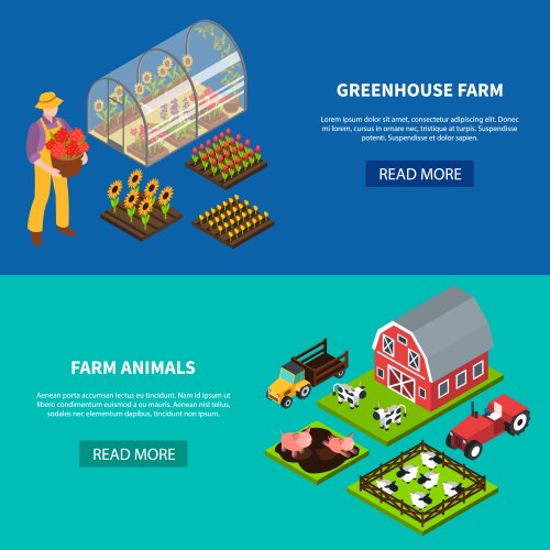 Farm banner set Royalty Free Vector Image - VectorStock