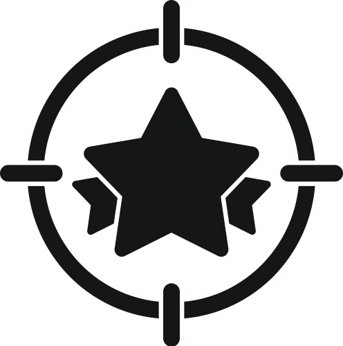 Target of star speaker icon outline Royalty Free Vector