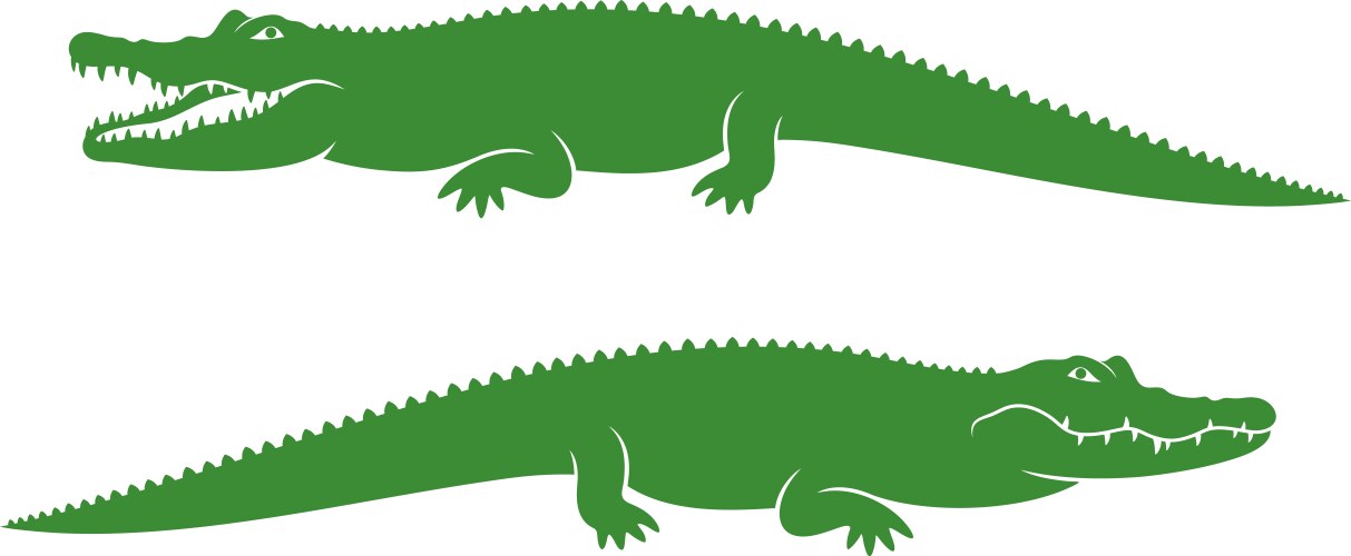 Cute crocodile in flat design happy wildlife Vector Image