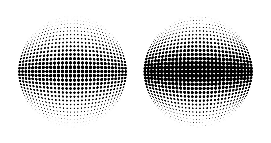 Collection of halftone sphere logo template Vector Image