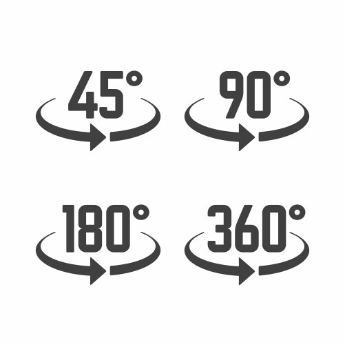 360 degrees view sign icons set Royalty Free Vector Image