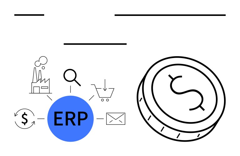 Erp system integration with data analytics in Vector Image