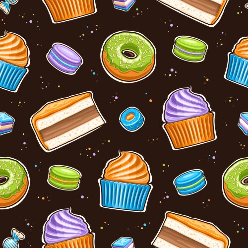 Seamless sweet baked pastries Royalty Free Vector Image