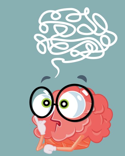 Problem solving concept cartoon brains Royalty Free Vector