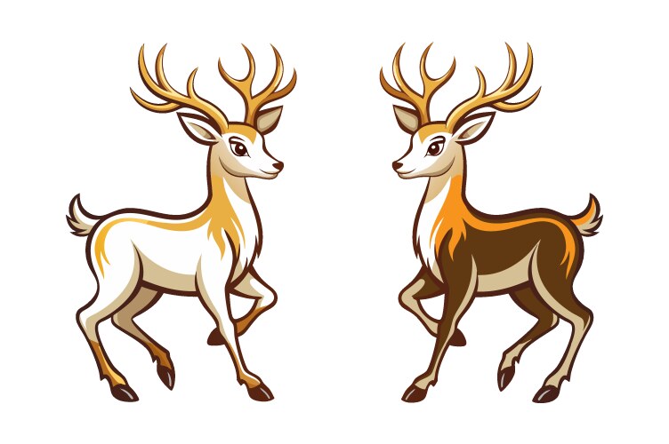 Sika deer axis samba isolated Royalty Free Vector Image