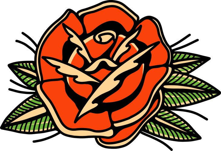 Infinity outline symbol with rose Royalty Free Vector Image