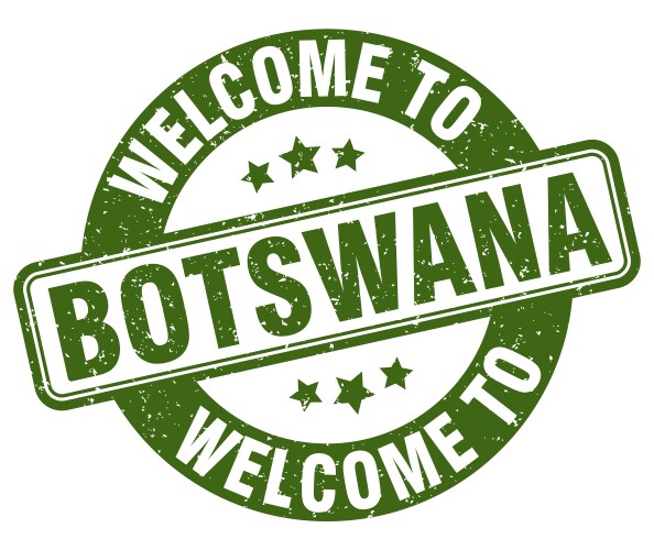 Welcome to botswana stamp round sign Royalty Free Vector
