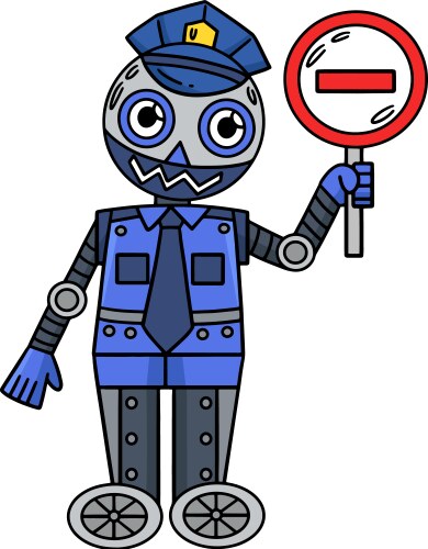 Robot toy cartoon colored clipart Royalty Free Vector Image