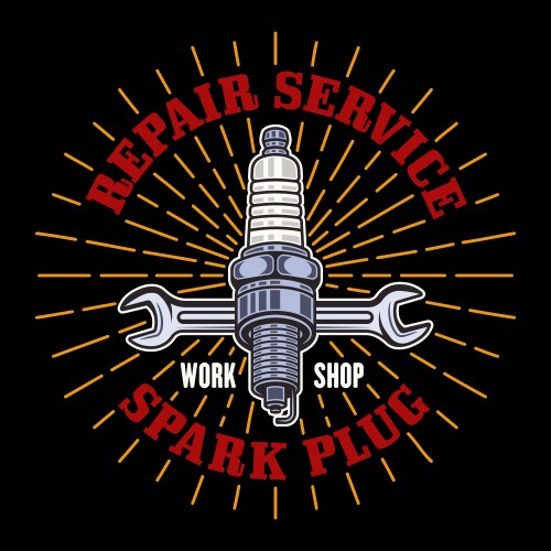 Spark plug flash tattoo Royalty Free Vector Image