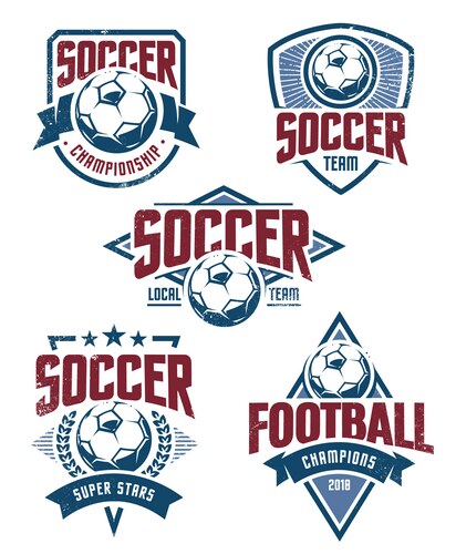Set of football soccer logos sport emblems Vector Image