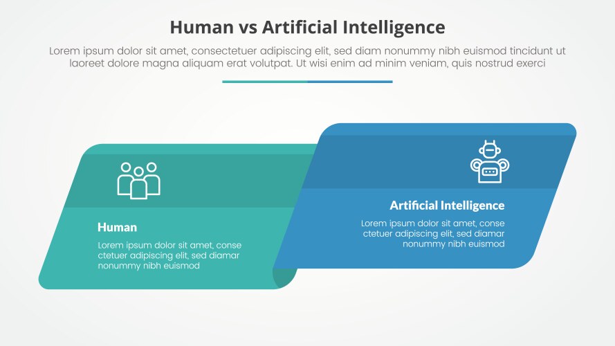 Human employee vs ai artificial intelligence Vector Image