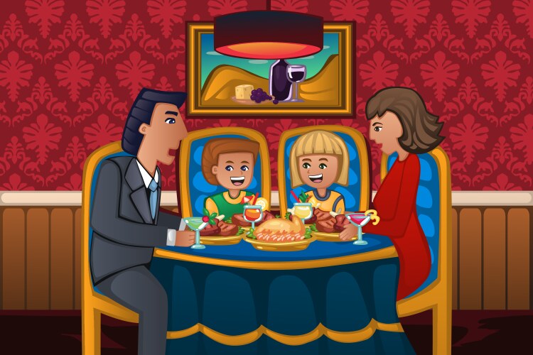 Family eating dinner Royalty Free Vector Image