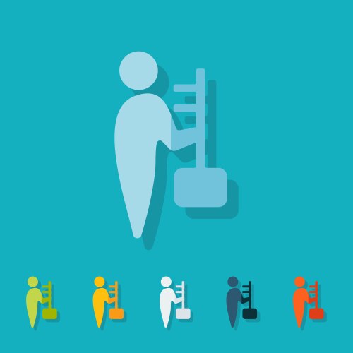 Flat icon people and a business key topic Vector Image