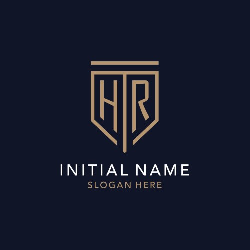 Hr initial wedding monogram logo Royalty Free Vector Image