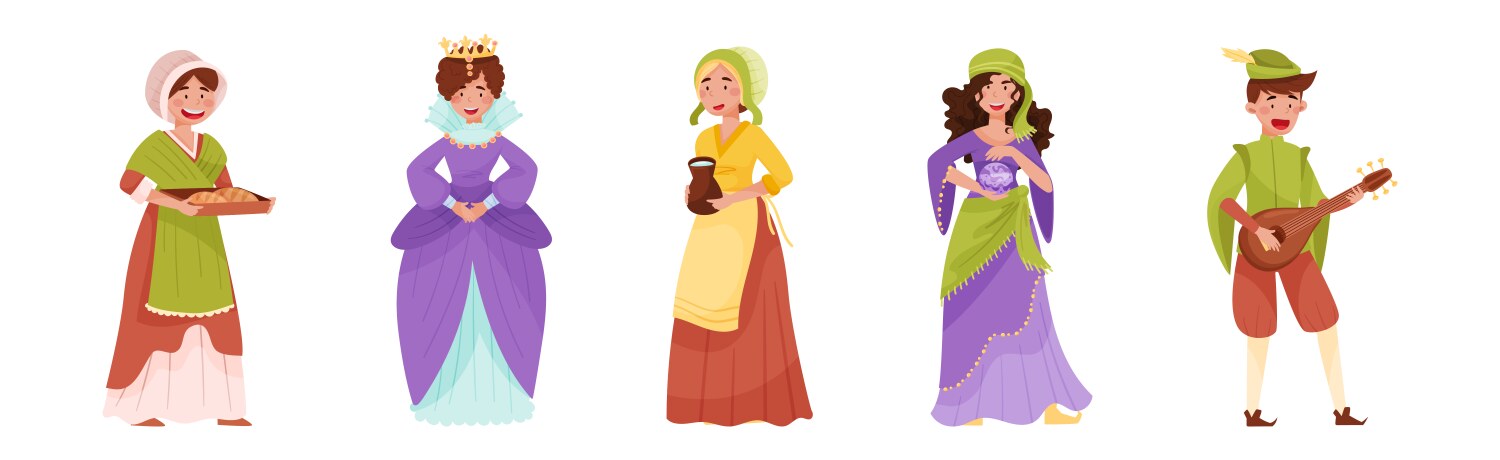Medieval people character from european middle Vector Image
