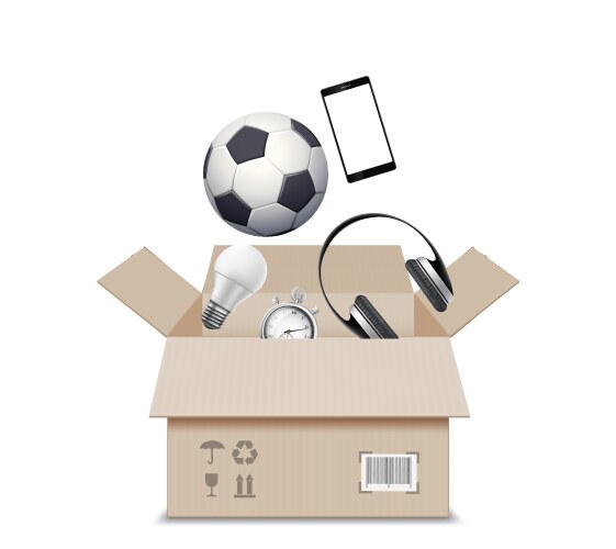 Cartoon cardboard box Royalty Free Vector Image