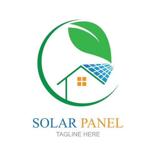 Solar panel logo icon of natural energy design Vector Image