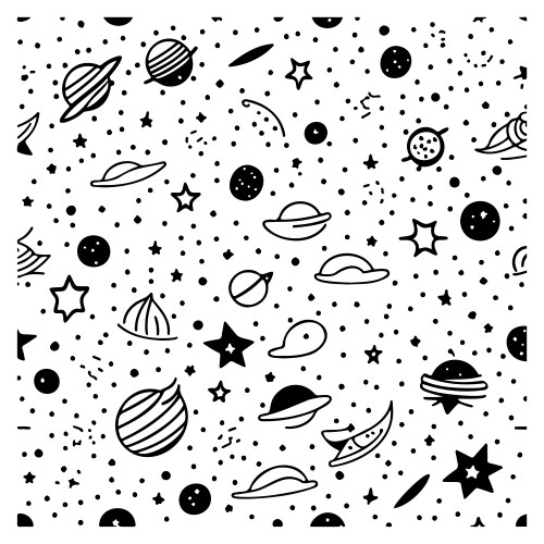 Space sky galaxy seamless pattern fabric doodle Vector Image