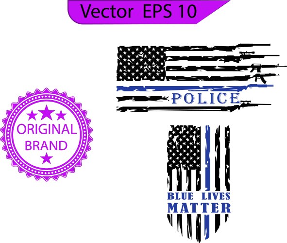 Thin Blue Line Flag Vector Images (over 1,300)