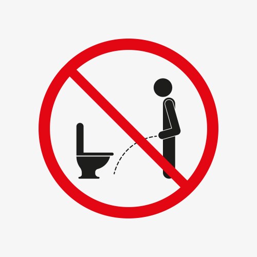 Do Not Pee Sign - Toilet Restriction – Royalty-Free Vector | VectorStock