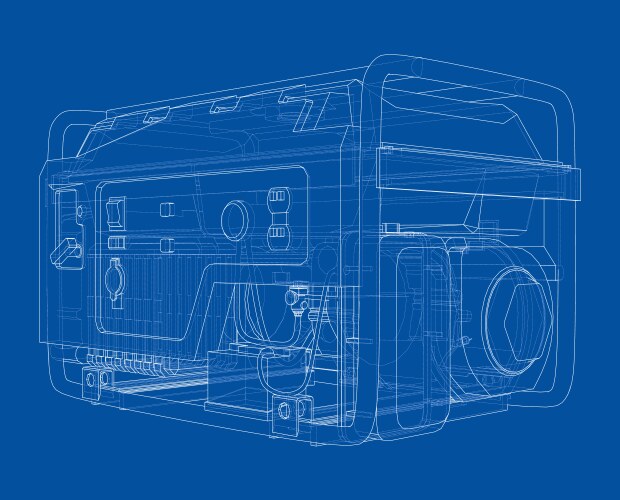 Portable generator drawings Royalty Free Vector Image