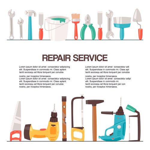 Building service tools banner Royalty Free Vector Image
