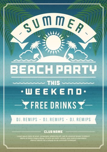 Retro summer design elements Royalty Free Vector Image