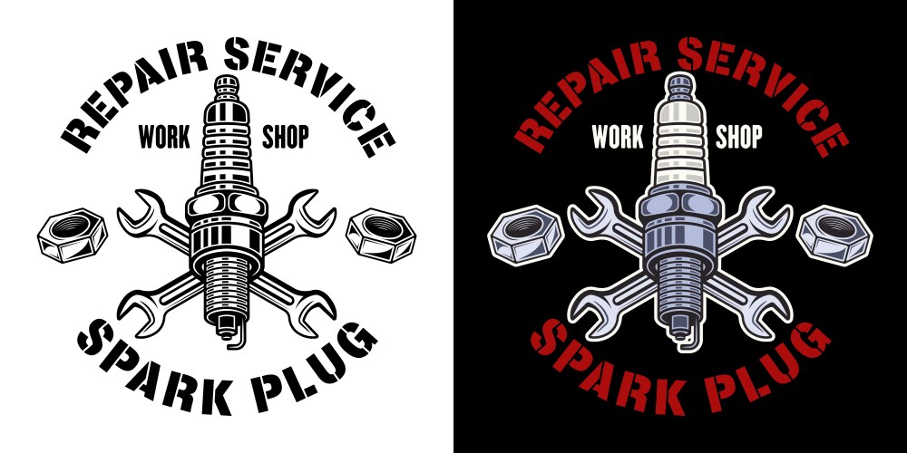 Spark plug flash tattoo Royalty Free Vector Image
