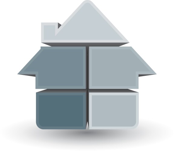 Home icon and pencil symbol in flat design Vector Image