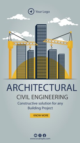 Architecture civil engineering portrait template Vector Image