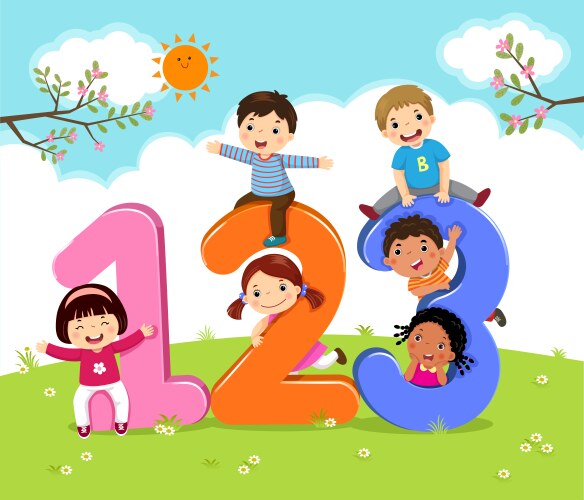 Cartoon kids with abc letters Royalty Free Vector Image