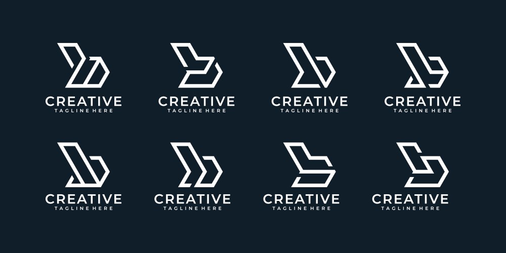 Creative letter b icon set design for business Vector Image