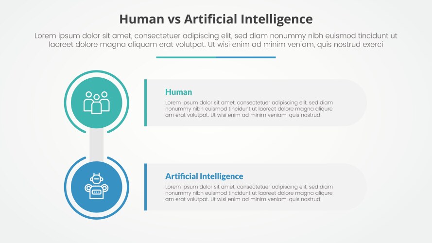 Human employee vs ai artificial intelligence Vector Image Human employee vs ai artificial intelligence Vector Image