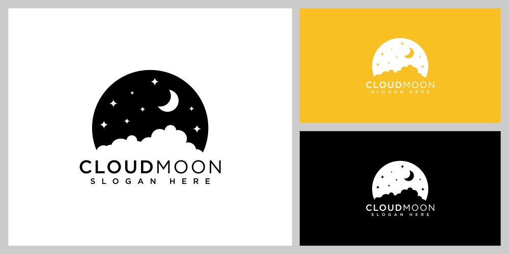 Moon logo design template Royalty Free Vector Image