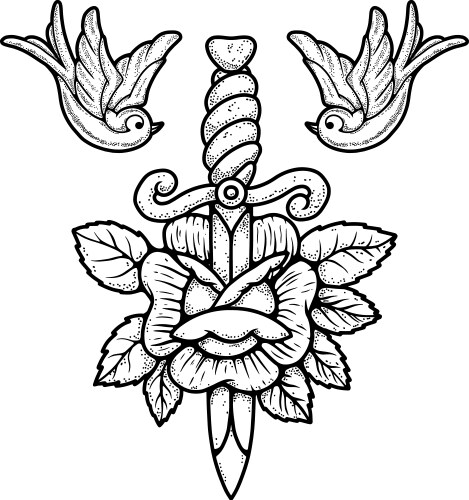 Dagger Tattoo Vector Images (over 3,700)