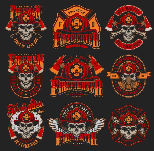 Firefighter skull Vector Images & Graphics for Commercial Use | VectorStock