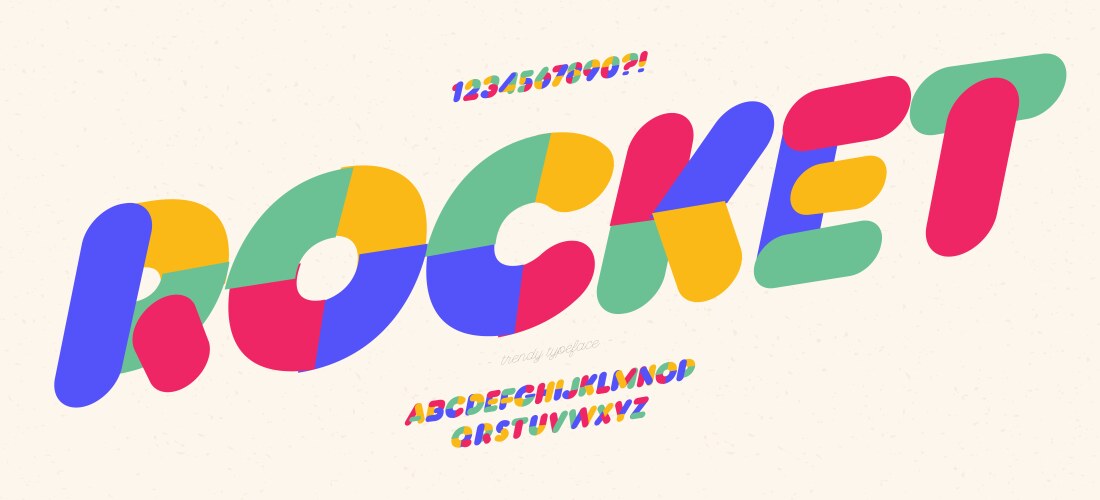 Culture font 3d bold style Royalty Free Vector Image