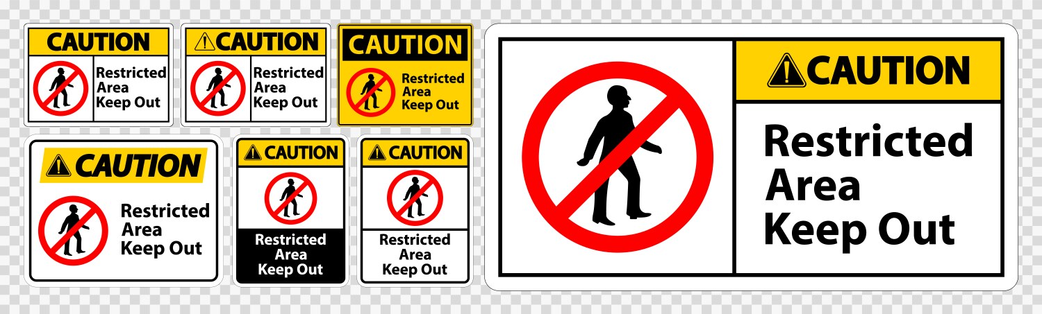 Restricted area keep out symbol sign isolate Vector Image