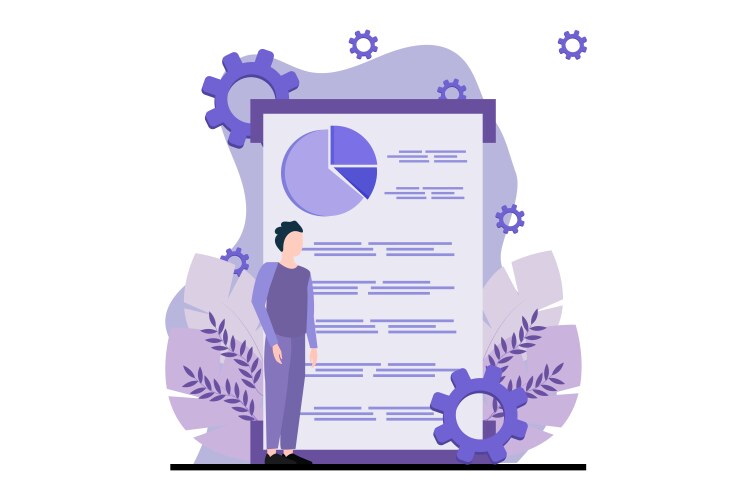 Business flat design Royalty Free Vector Image