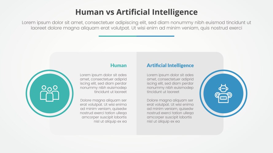 Human employee vs ai artificial intelligence Vector Image
