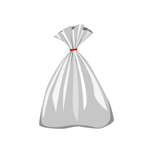 Black and white full trash bag silhouette Vector Image